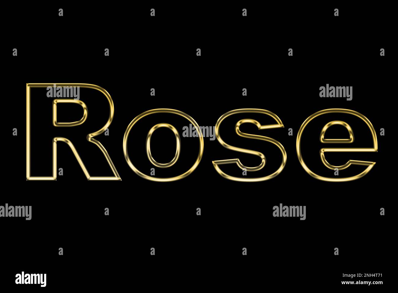 Female name . Gold 3D icon on black background. Decorative font ...