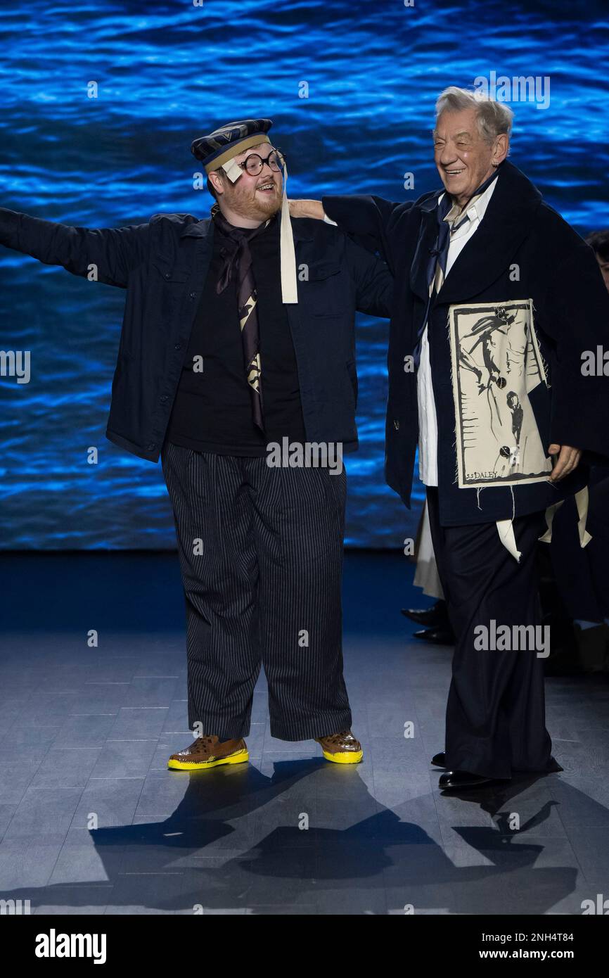 Sir Ian McKellen and Steven Stokey-Daley on the runway at the SS Daley ...