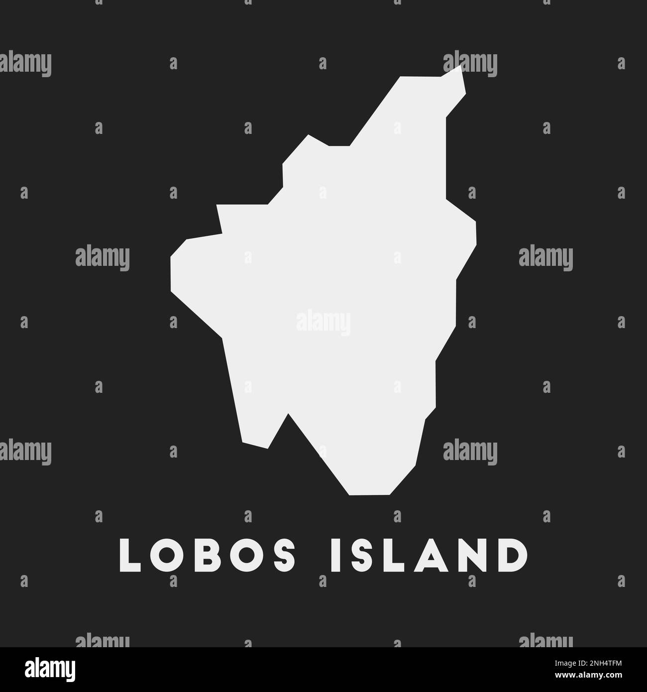 Lobos Island icon. Map on dark background. Stylish Lobos Island map ...