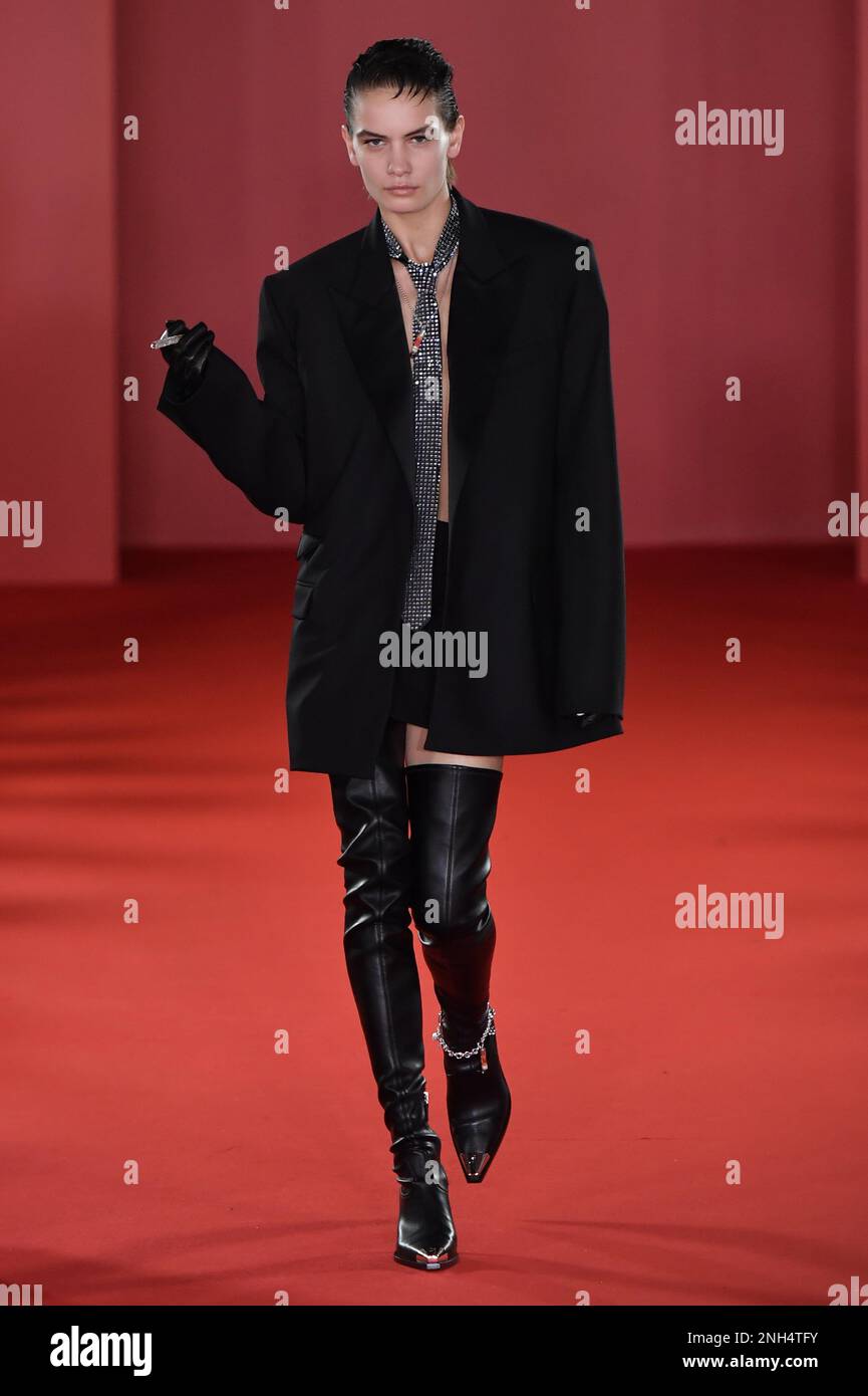 A model on the runway at the David Koma fashion show during the Fall ...