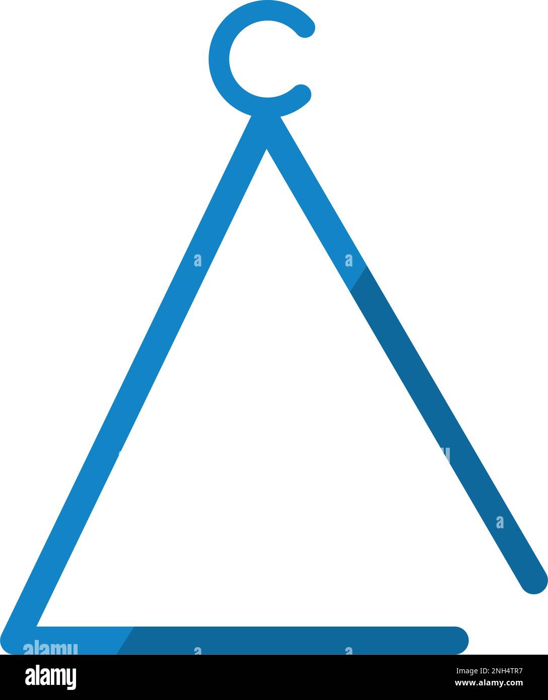 Isolated silhouette of a triangle musical instrument icon Vector Stock ...