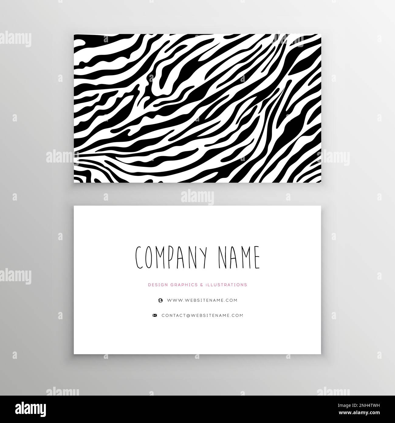 Personal business card. Zebra texture. Clean business card. Abstract ...