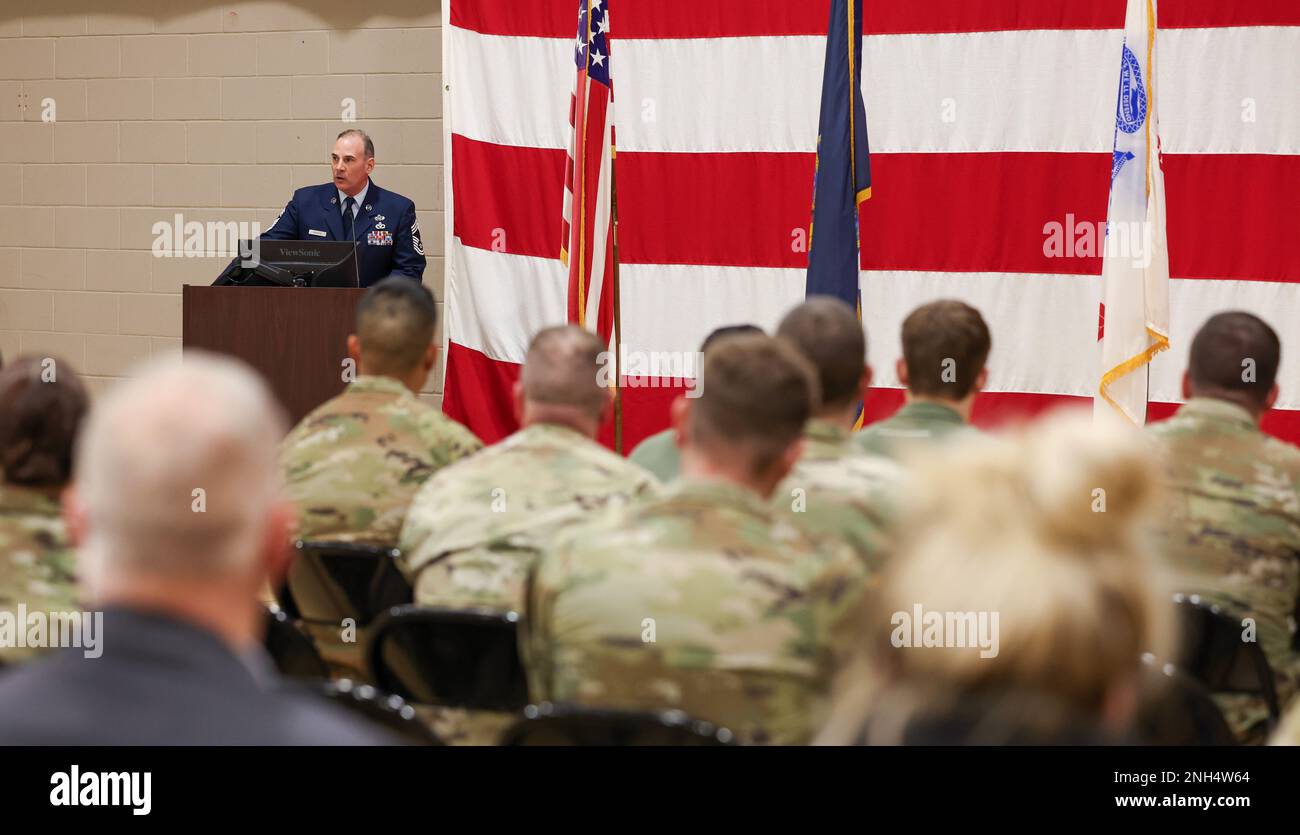 Air National Guard Chief Master Sgt. Greg Mihalko presides over a ...