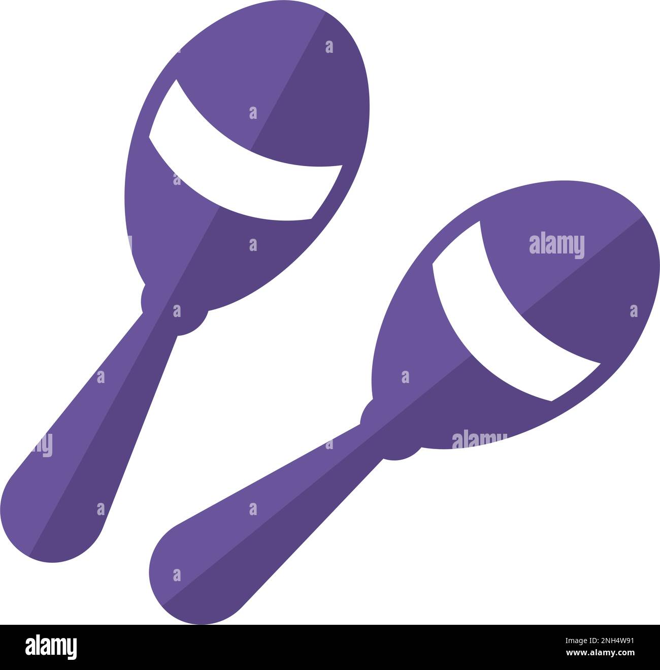 Isolated silhouette of a maracas musical instrument icon Vector Stock ...