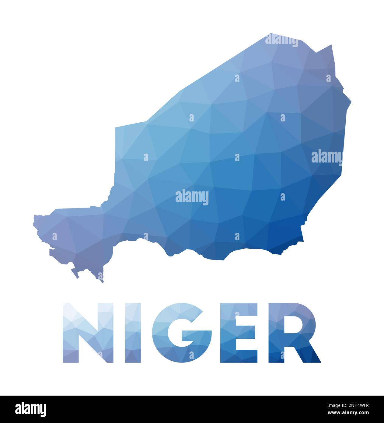 Low poly map of Niger. Geometric illustration of the country. Niger ...