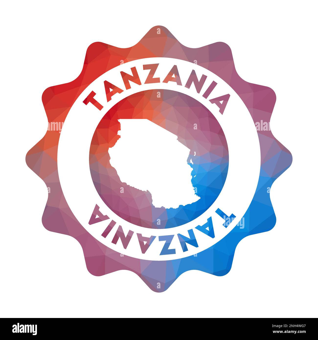 Tanzania low poly logo. Colorful gradient travel logo of the country in ...