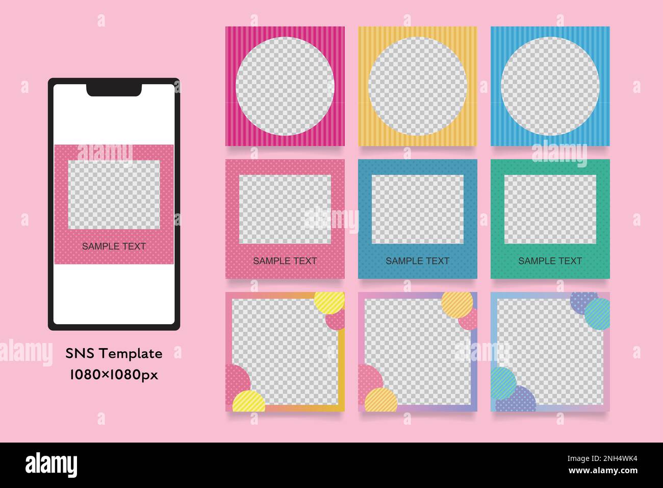 Editable templates set for social media posts. Vector illustration ...