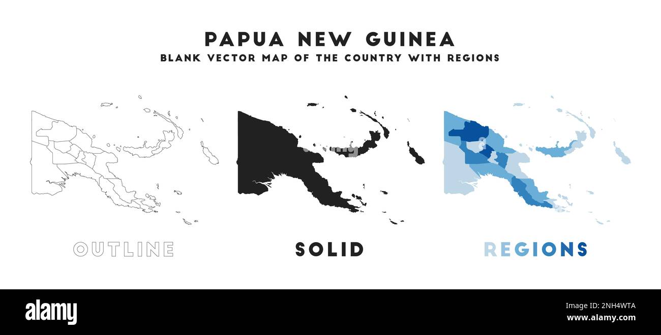 Papua New Guinea Map Borders Of Papua New Guinea For Your Infographic