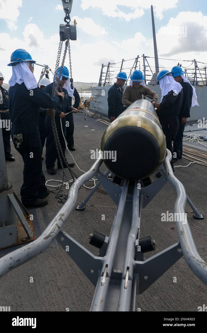 221213-N-XX566-1035 NAVAL BASE GUAM (Dec. 13, 2022) U.S. Navy Sailors ...