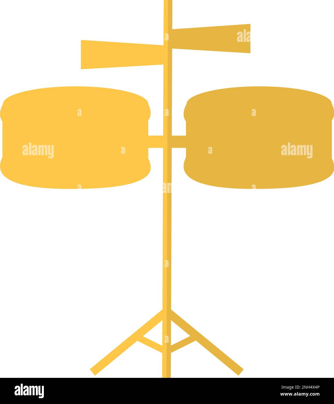Isolated silhouette of a drum set musical instrument icon Vector ...