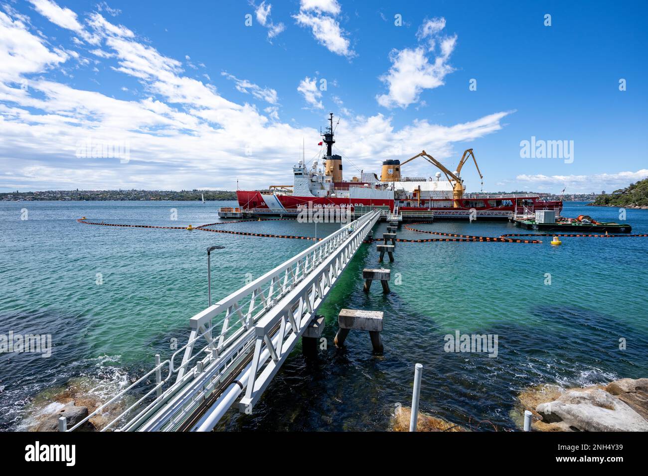 Coast Guard Cutter Polar Star (WAGB 10) moors to a fuel pier in Sydney ...