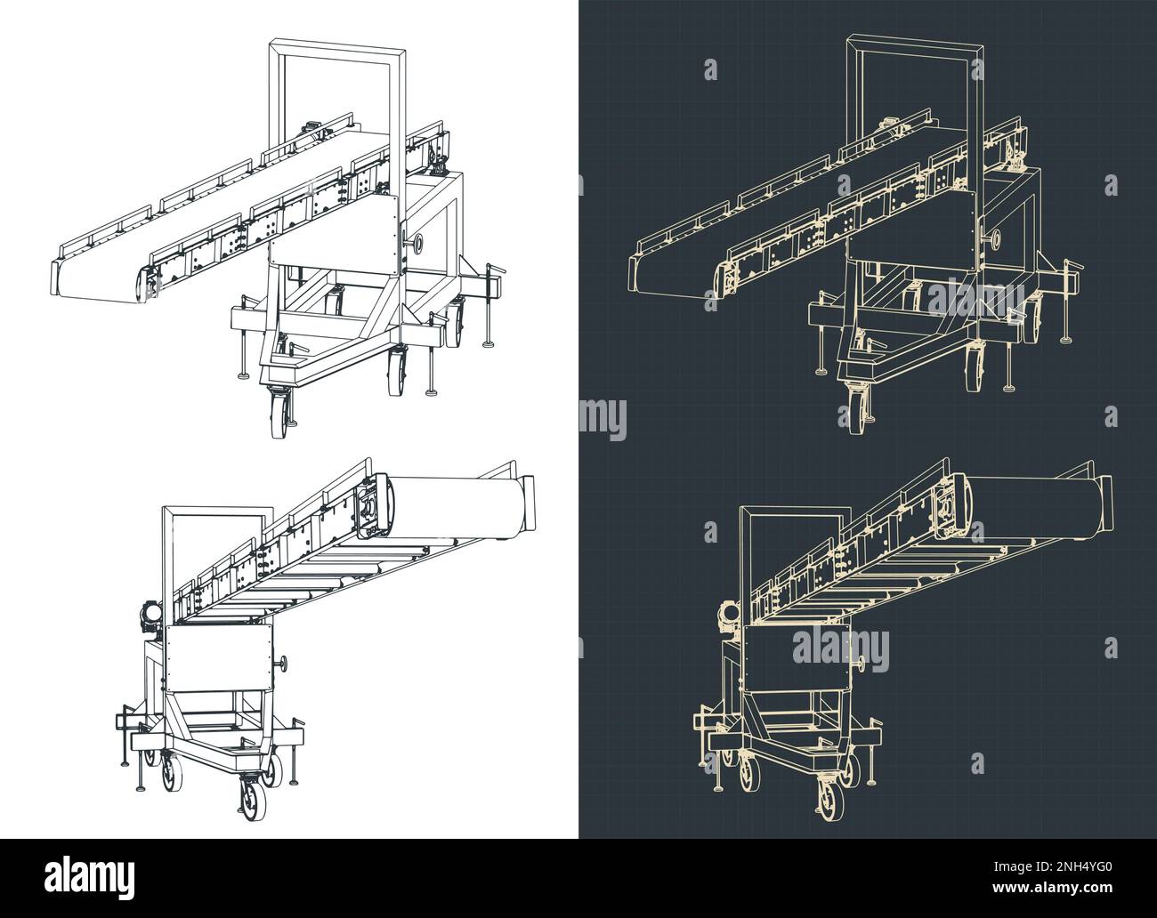 Stylized vector illustration of blueprints of inclination loading ...