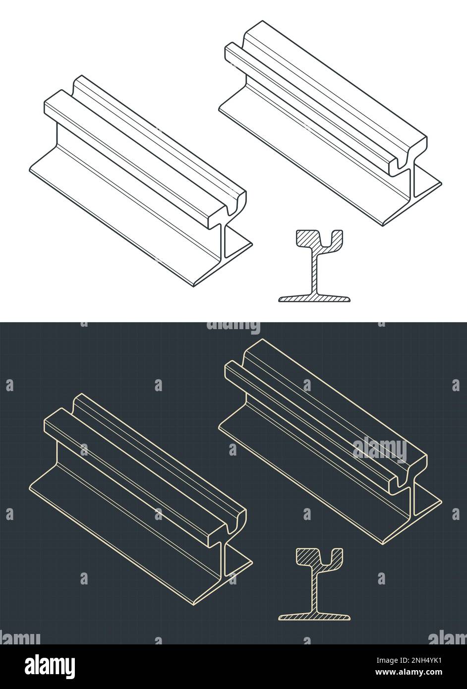 Stylized vector illustration of blueprints of railway for tram Stock Vector Image & Art - Alamy