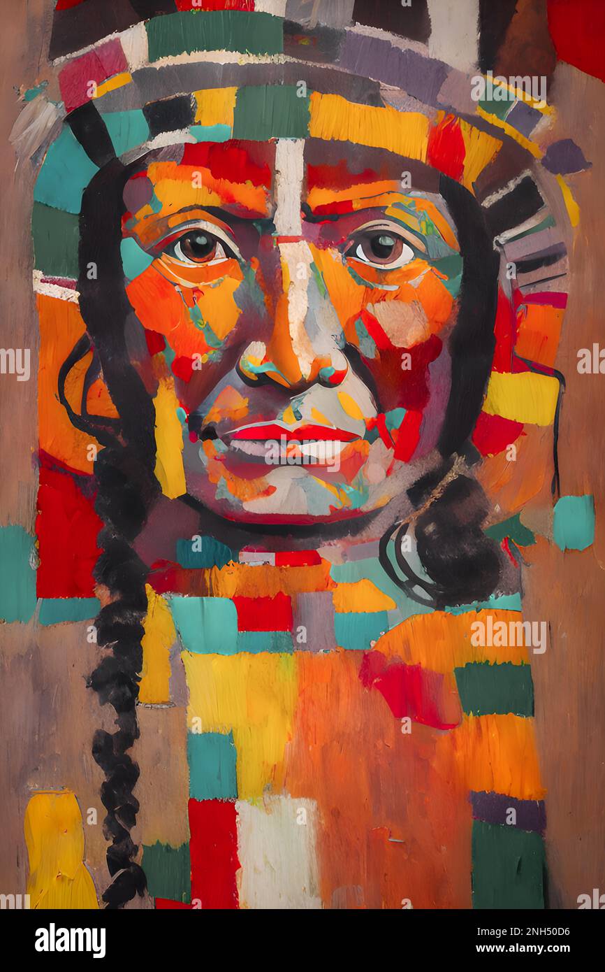 American native portrait paint hi-res stock photography and images - Alamy