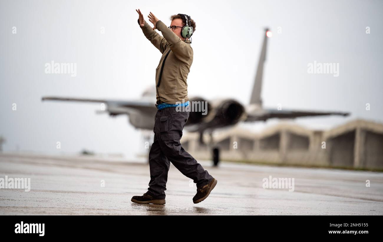 Airman 1st Class Aidan Steffey, 44th Aircraft Maintenance Unit crew ...
