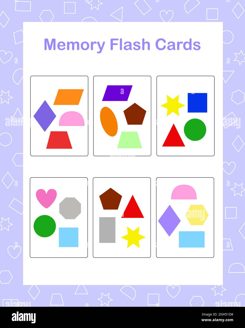 Memory game geometry shapes of different colors, English vocabulary ...