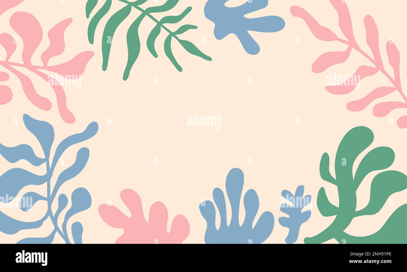 Abstract hand drawn set various shapes matisse style background ...