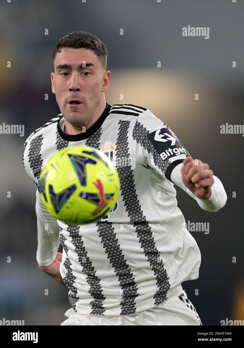 TURIN - Dusan Vlahovic of Juventus FC during the Italian Serie A match ...