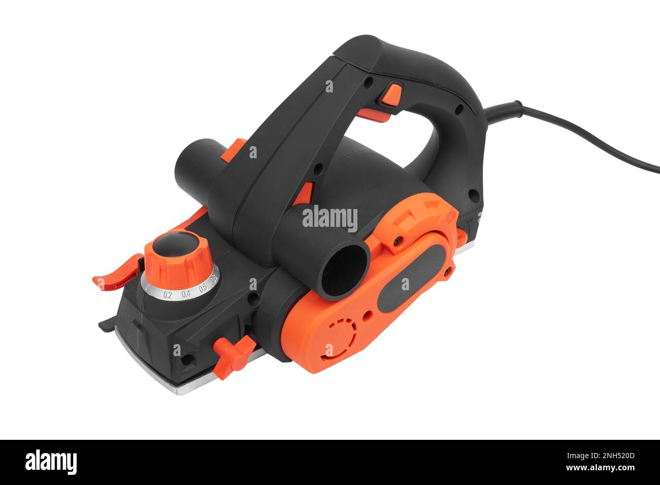 Powerful electric planer isolated on white background Stock Photo - Alamy