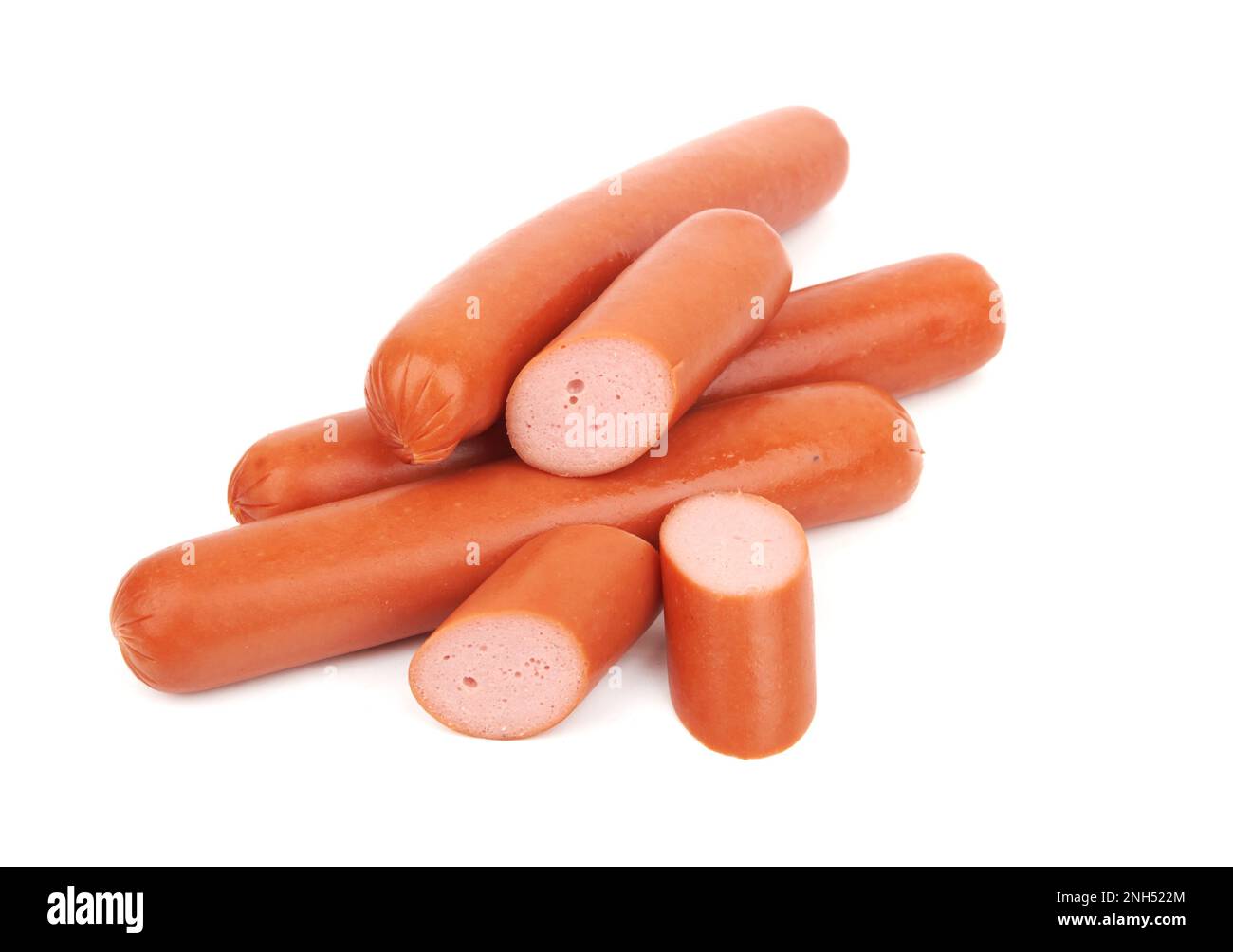 Fresh sausages isolated on a white background Stock Photo - Alamy
