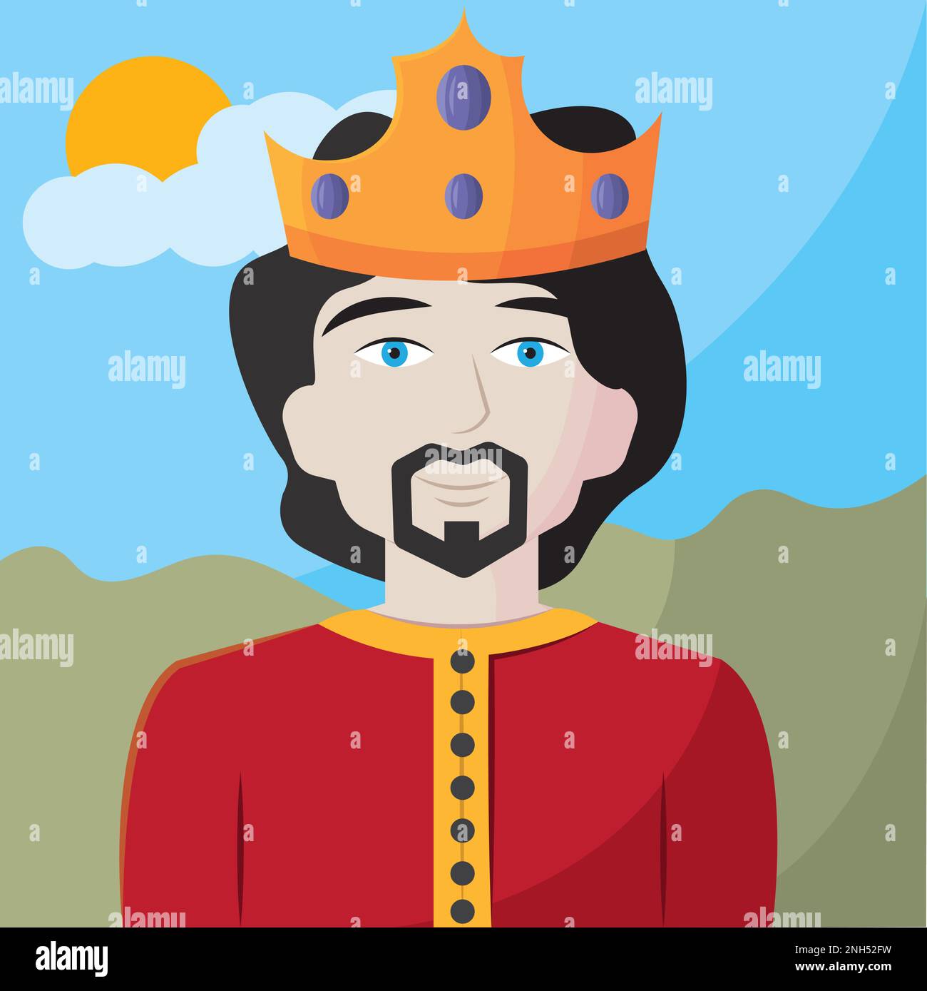 Isolated cute king avatar with crown Vector Stock Vector Image & Art ...