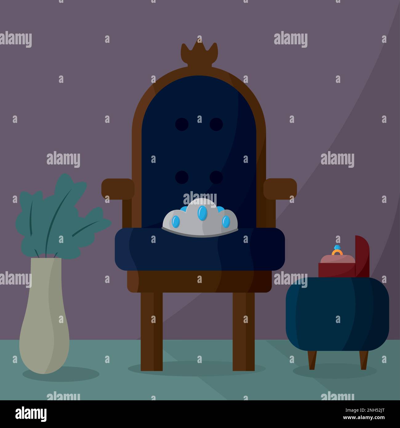 Royalty chair with a silver crown Vector Stock Vector Image & Art - Alamy