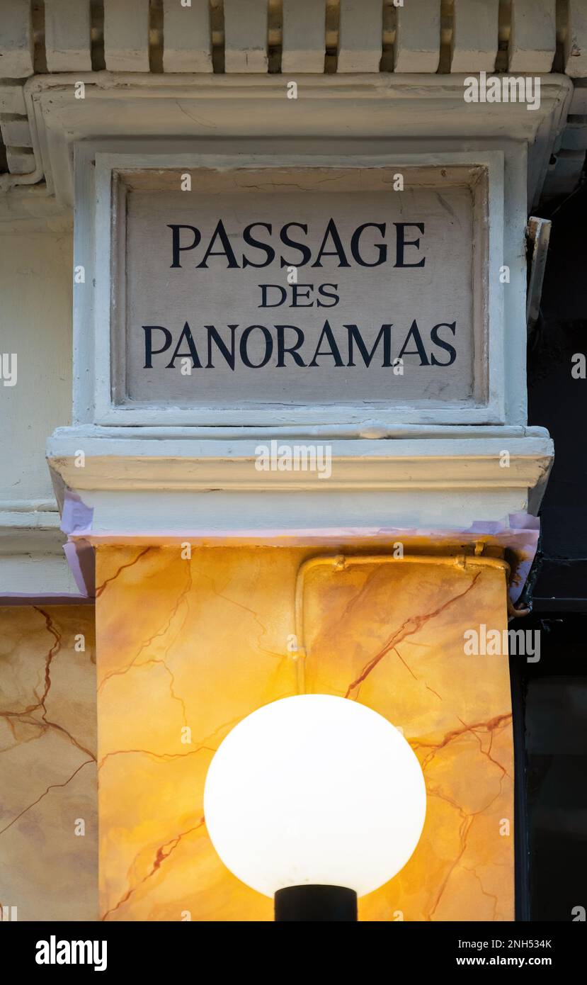 Sign in Passage des Panoramas in Paris, France Stock Photo - Alamy