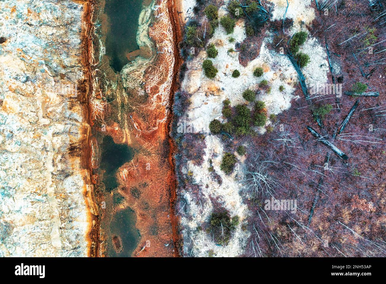 This aerial photograph shows the devastating impact of industrial ...