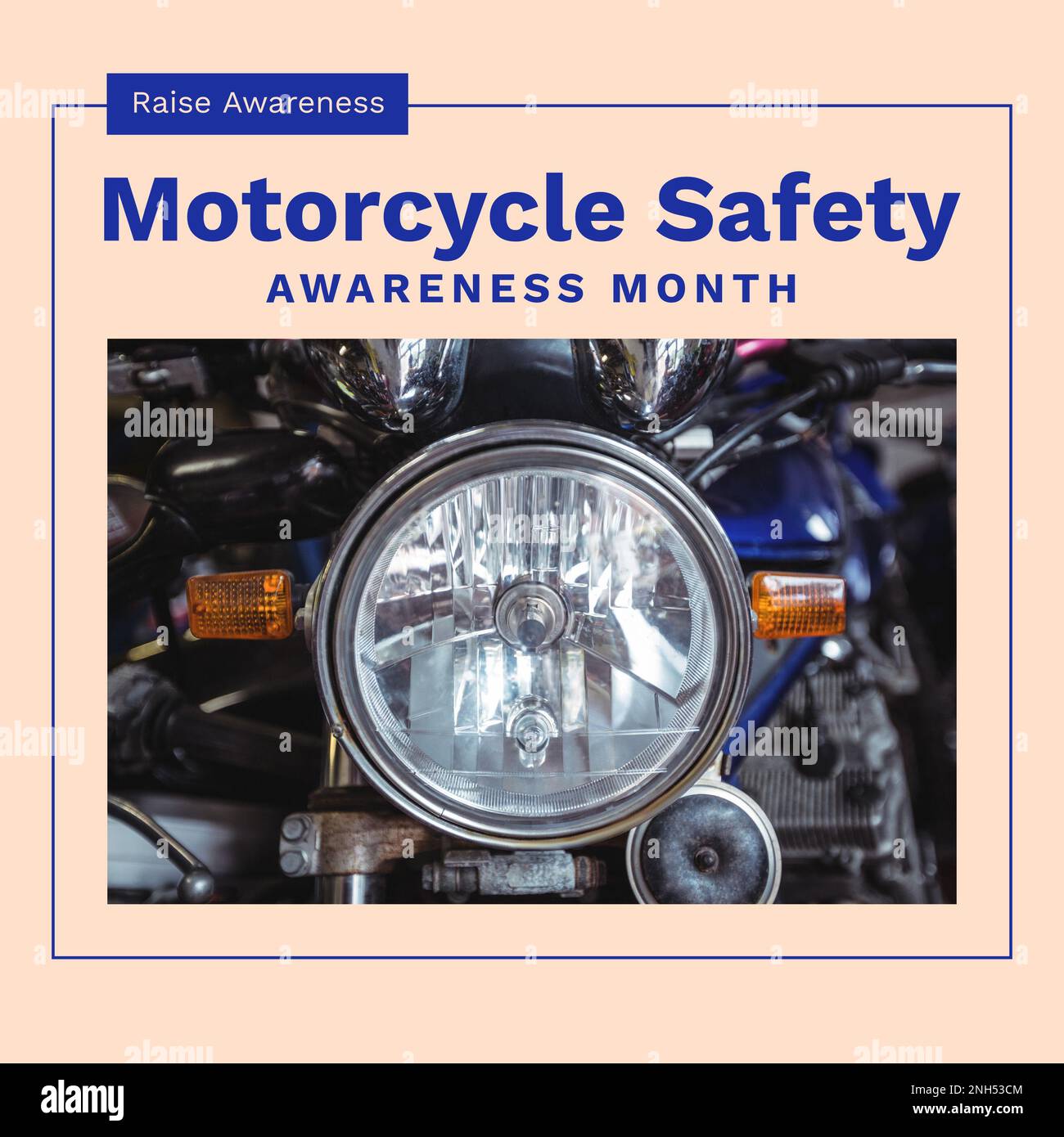 Composition of motorcycle safety awareness month text with close up of ...