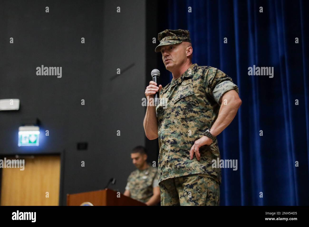 U.S. Marine Corps Col. Nicholas Davis, offgoing commander of 2d Marine ...