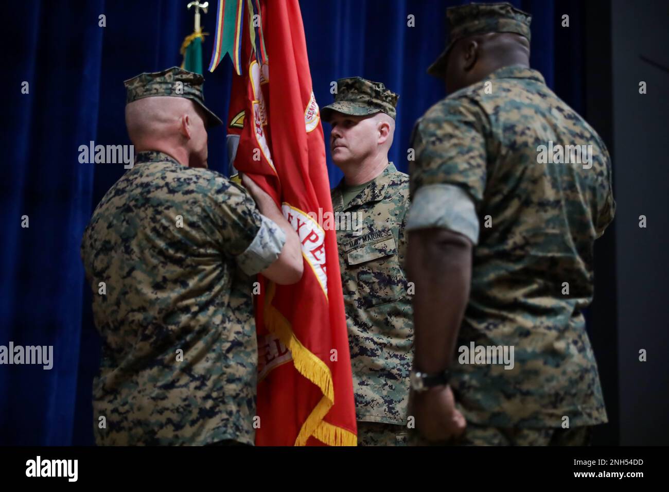 U.S. Marine Corps Col. Nicholas Davis, left, relinquishes command of 2d ...