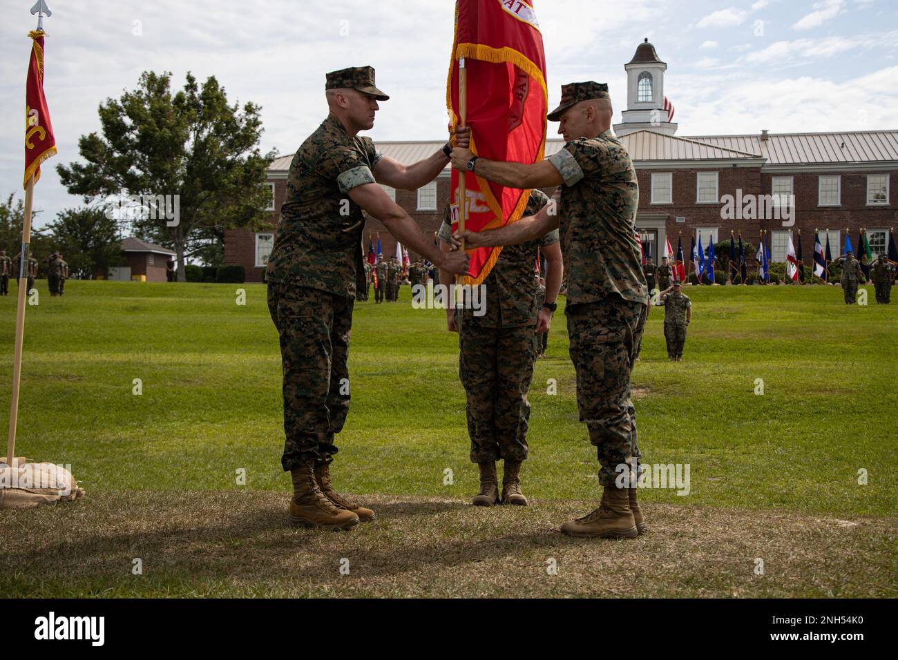 U.S. Marine Corps Lt. Col. Stephen G. Page, left, the commanding ...