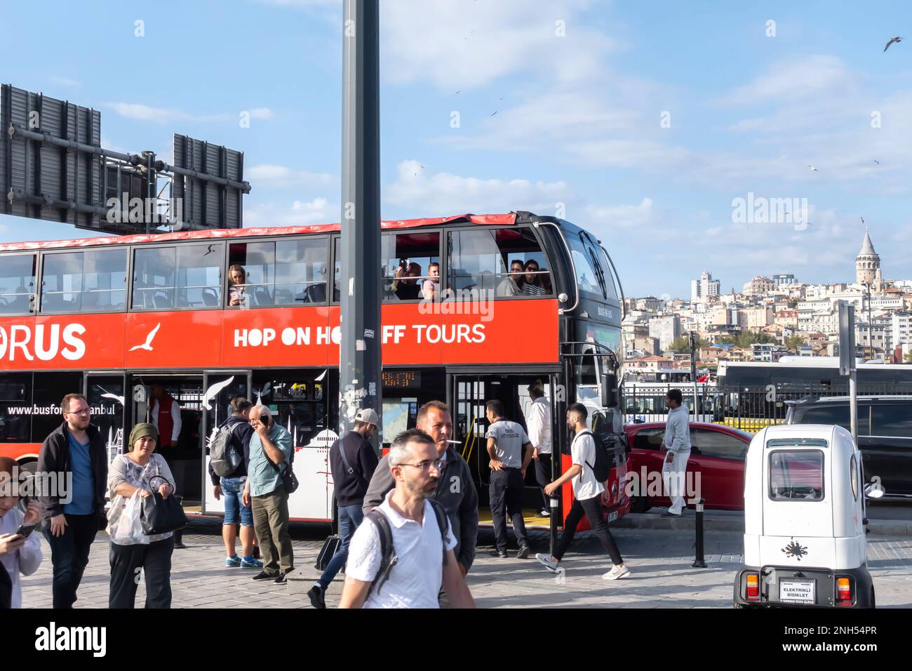 Hop On Hop Off tour bus in Istanbul Turkey Stock Photo - Alamy