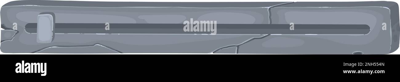 Stone plate, board, banner for games. GUI design element. Rock, metal ...