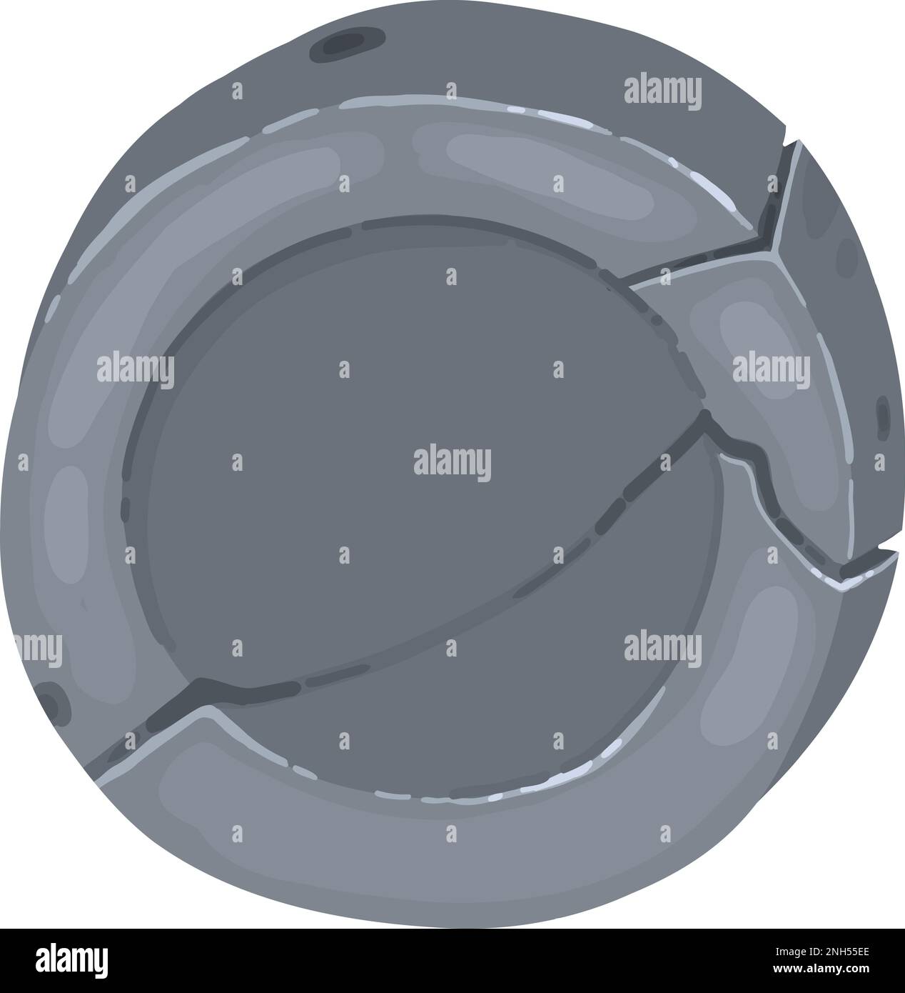 Stone Plate Board Banner For Games Gui Design Element Rock Metal Panel Button Key Frame