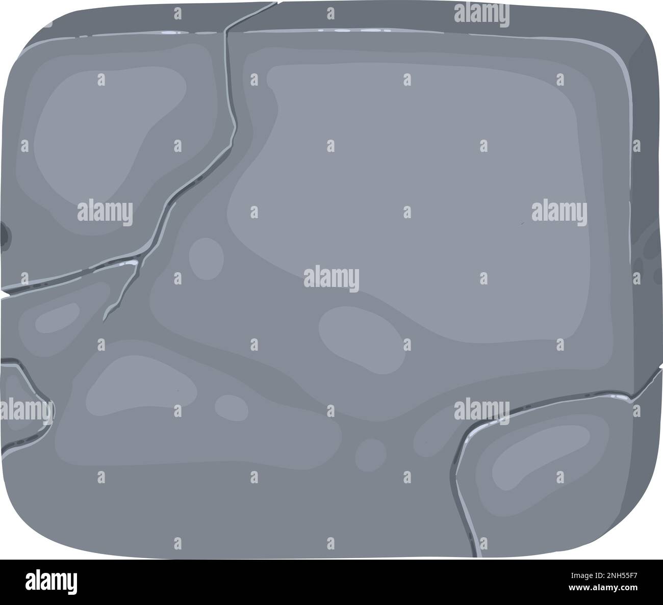 Stone Plate Board Banner For Games Gui Design Element Rock Metal Panel Button Key Frame