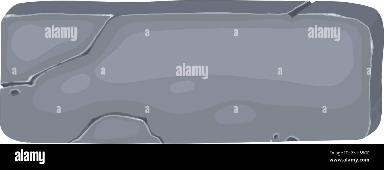 Stone plate, board, banner for games. GUI design element. Rock, metal ...