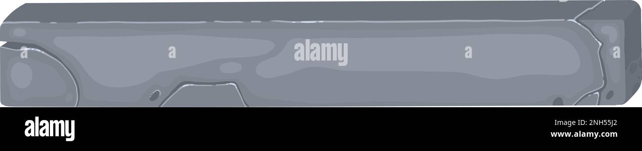 Stone plate, board, banner for games. GUI design element. Rock, metal ...