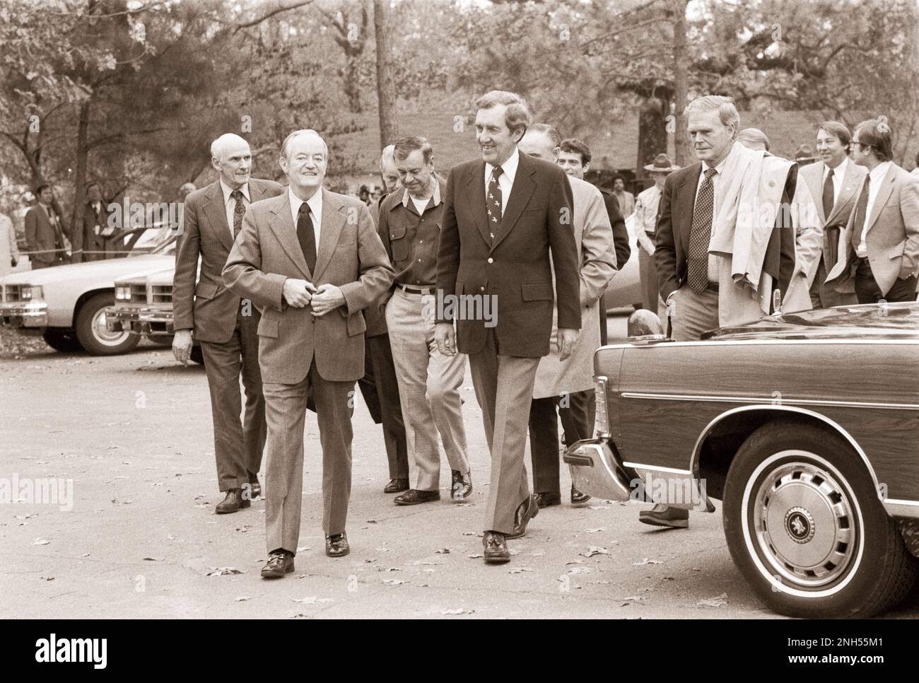 Former Vice President Hubert Humphrey and Senator Edmund Muskie arrive ...