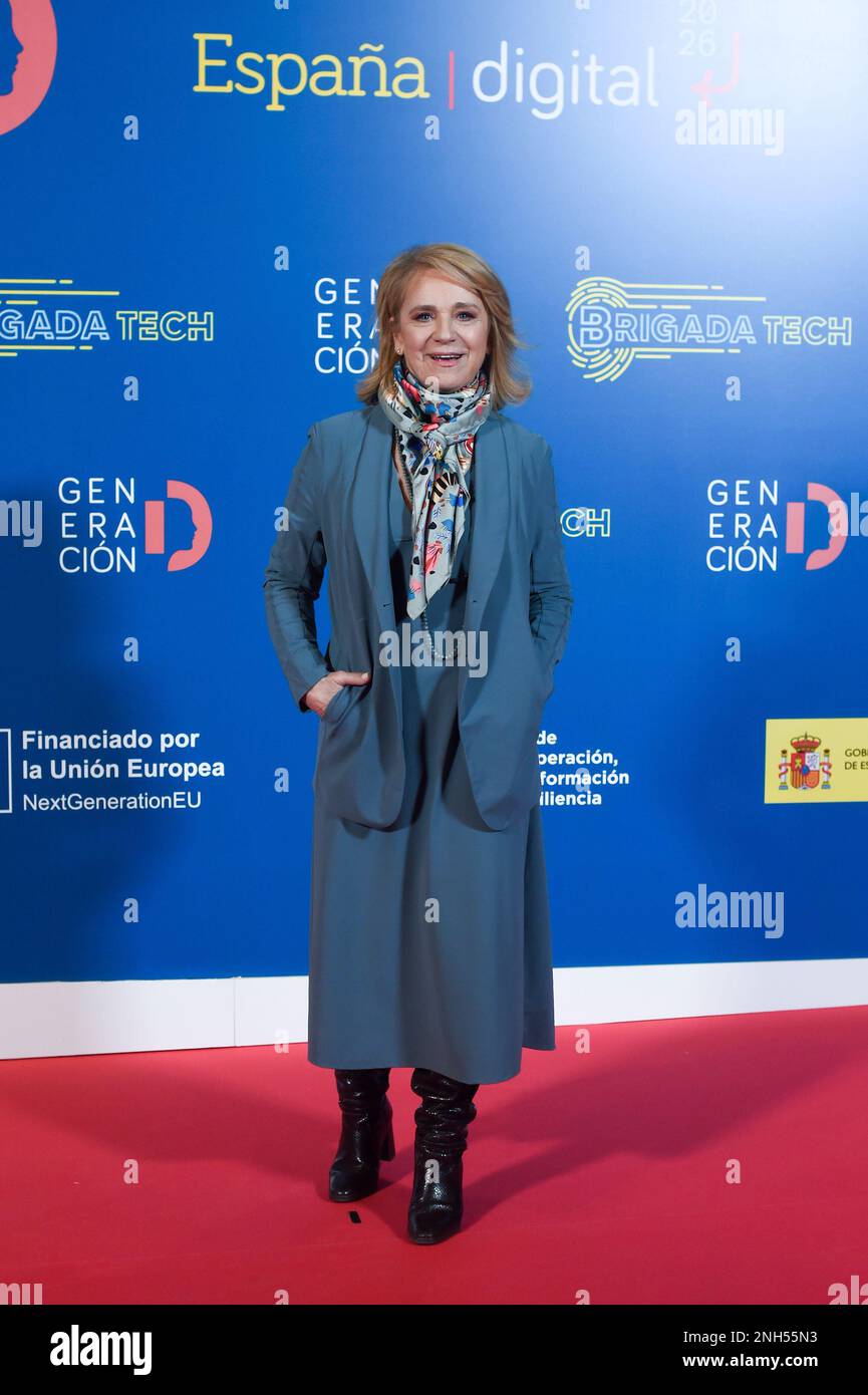 The acting president of RTVE, Elena Sánchez, poses at the photocall of ...