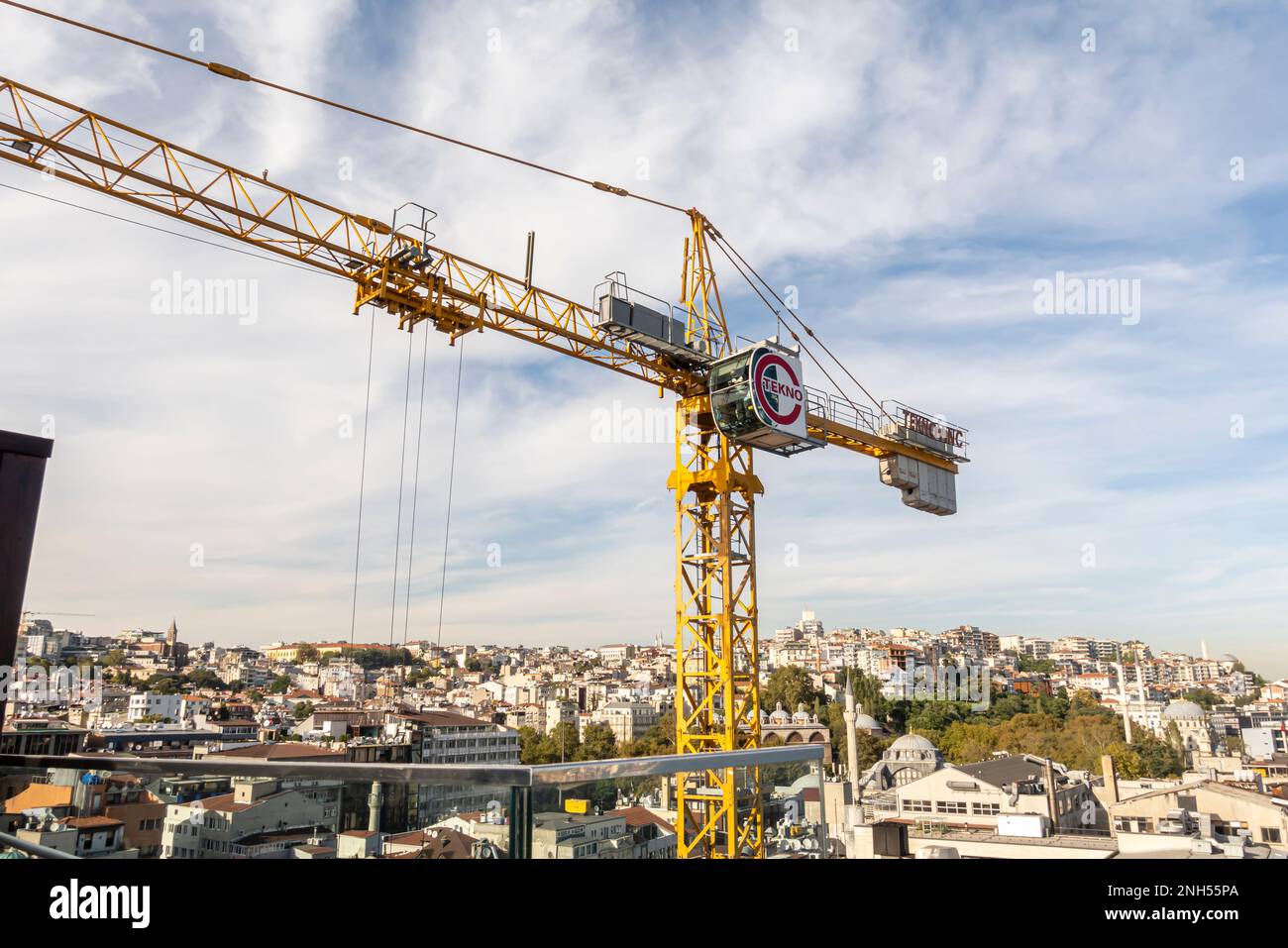 Construction crane, crane operator. Besiktas Istanbul Turkey Stock ...
