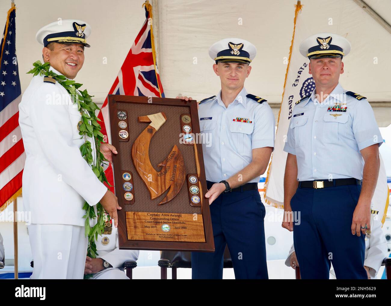 Sector Honolulu personnel present Capt. Arex Avanni a departing gift ...