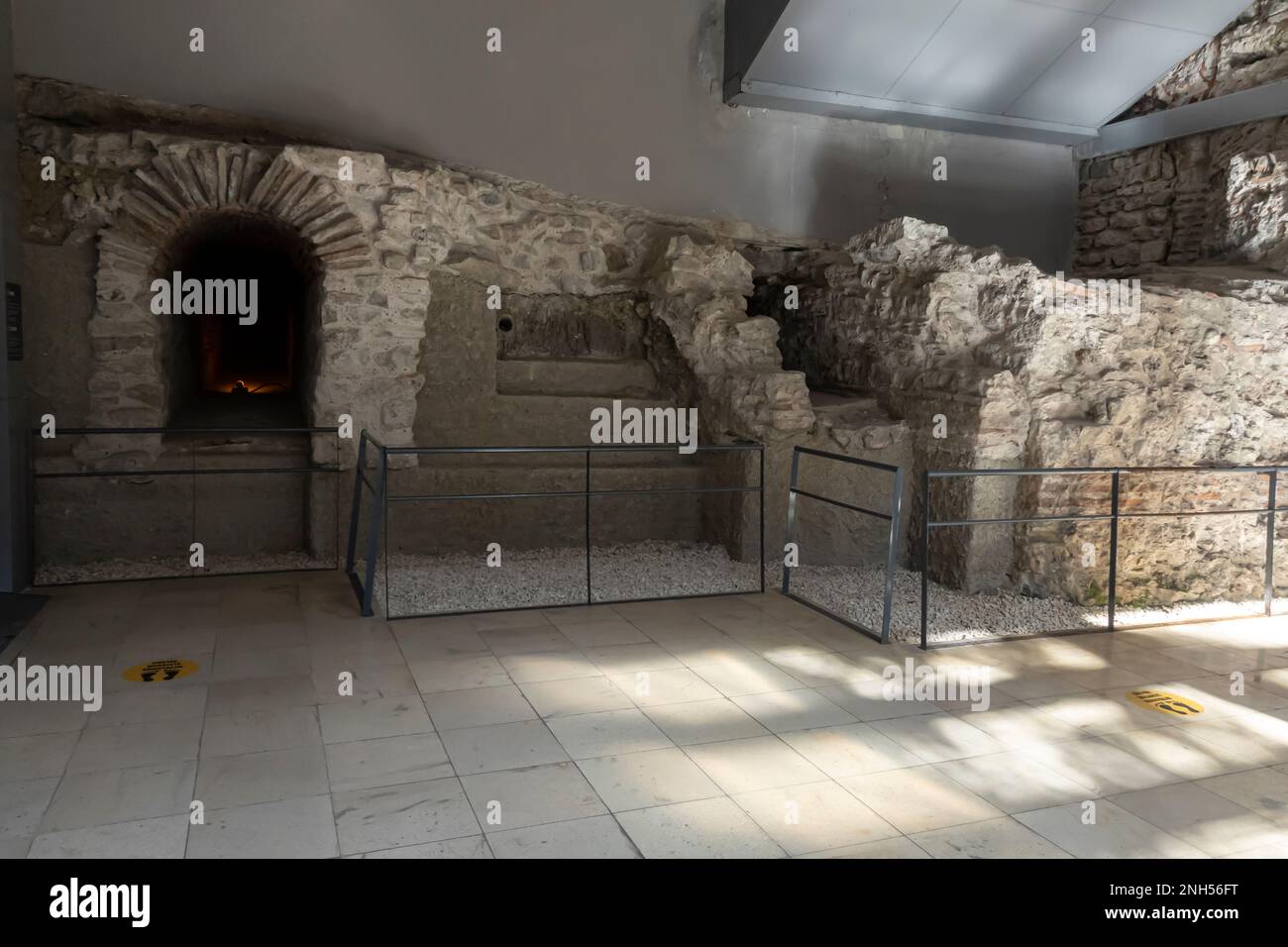 The underground remains of the Hippodrome of Constantinople. Museum of ...