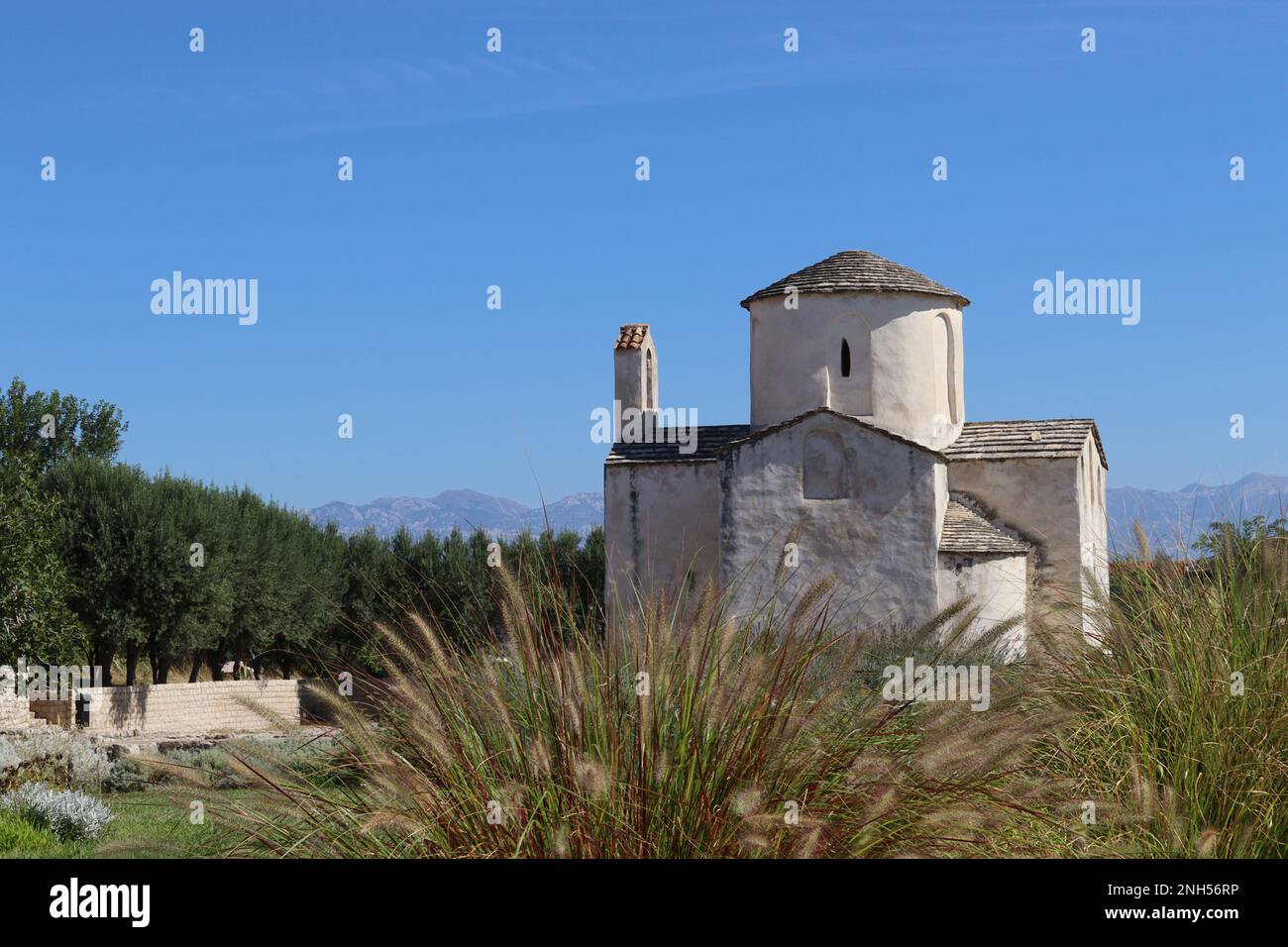 9th century Medieval Church Of The Holy Cross in Nin Old Town, Croatia ...