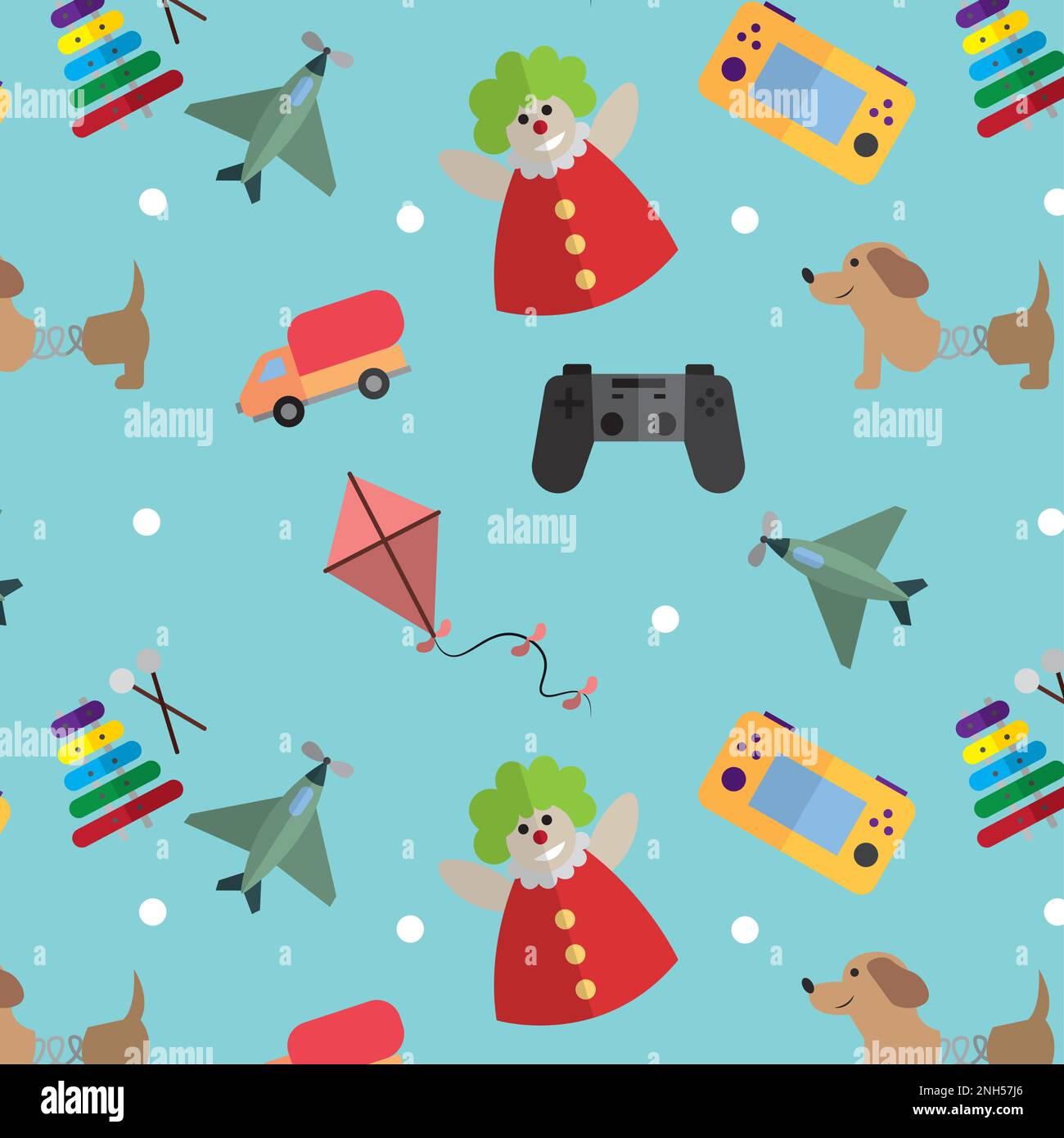 Seamless pattern background with toy icons Vector Stock Vector Image ...