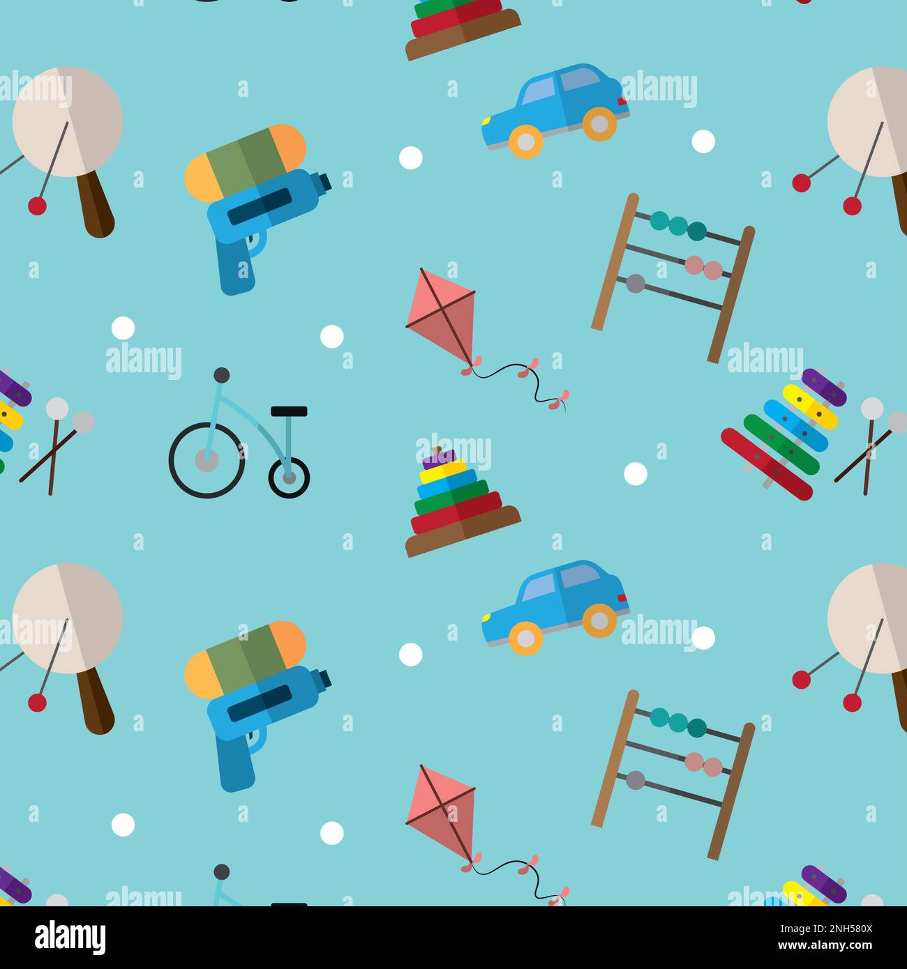 Seamless pattern background with toy icons Vector Stock Vector Image ...
