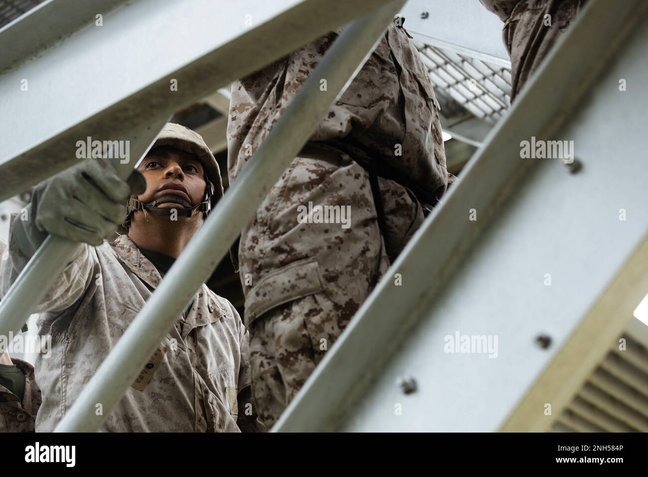 A recruit with Delta Company, 1st Recruit Training Battalion, prepares ...