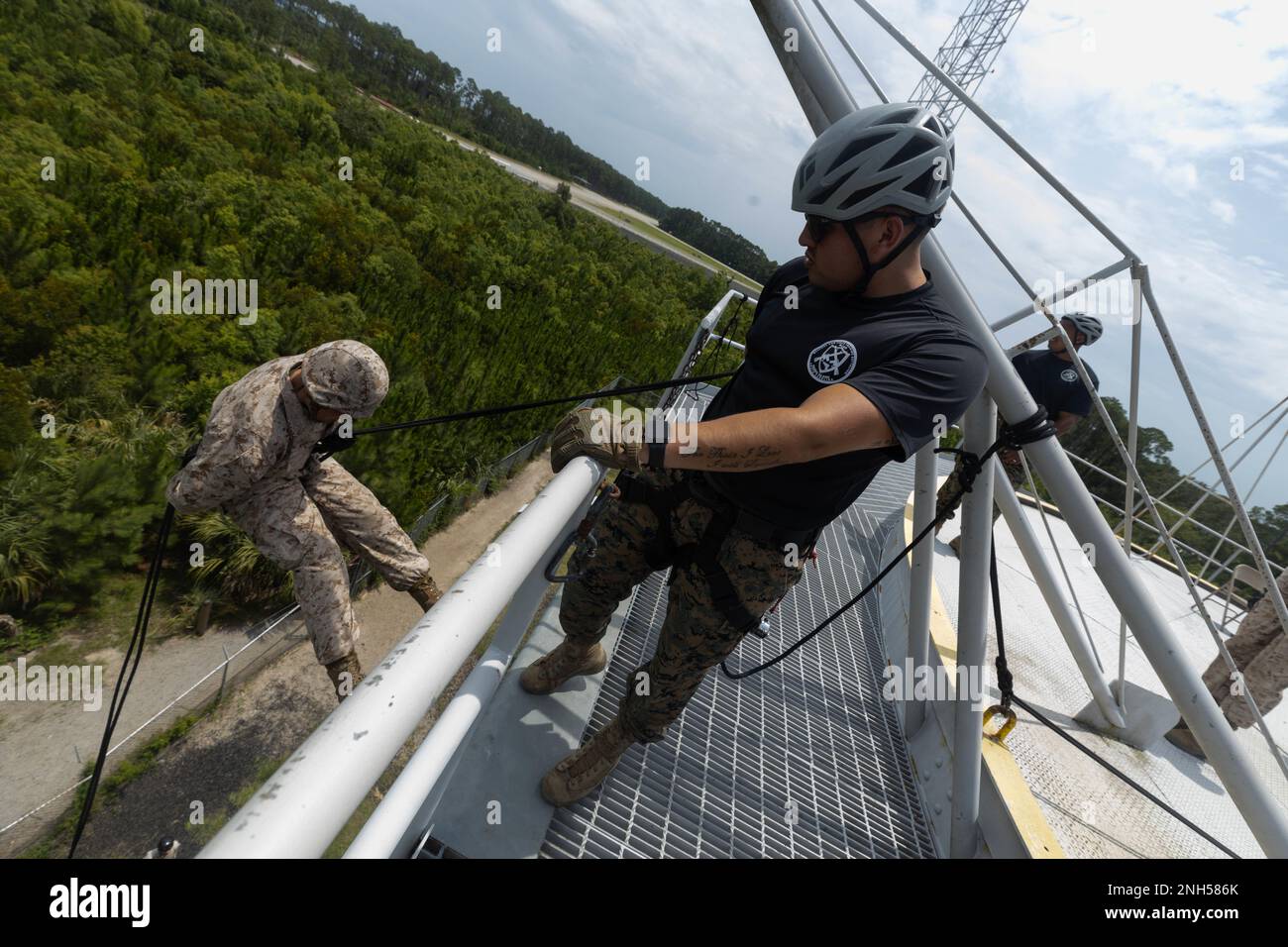 A recruit with Delta Company, 1st Recruit Training Battalion, prepares ...
