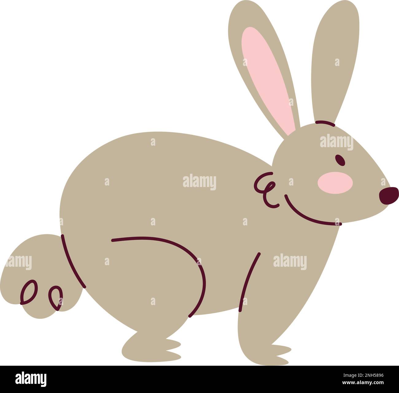 gray rabbit farm animal character Stock Vector Image & Art - Alamy
