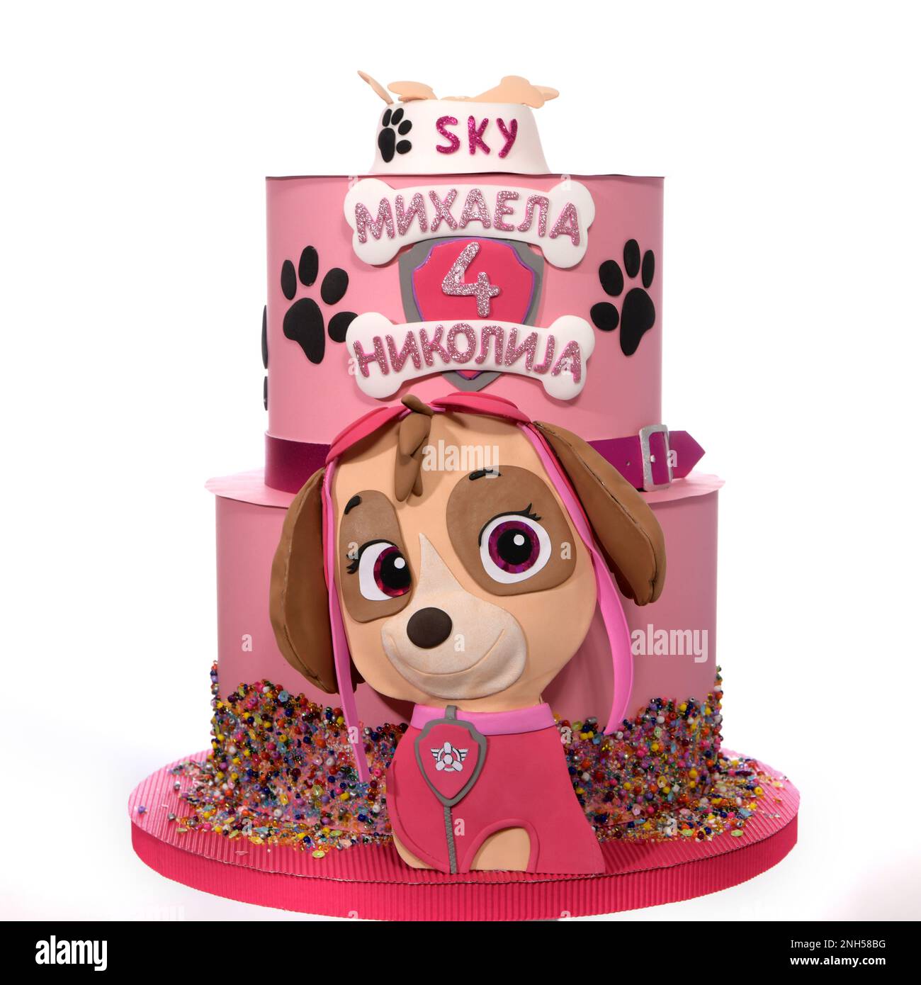 Details of modern wafer paper cakes. Design cake of the theme is ...